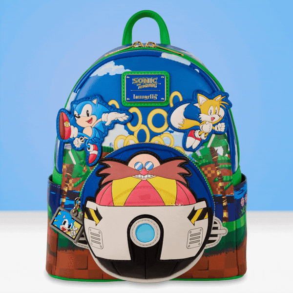 Loungefly x Sonic the Hedgehog Green Hill Zone Light Up Mini Backpack ...