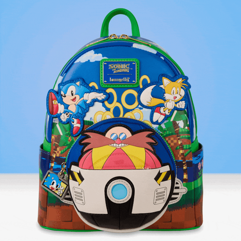 Loungefly x Sonic the Hedgehog Green Hill Zone Light Up Mini Backpack ...
