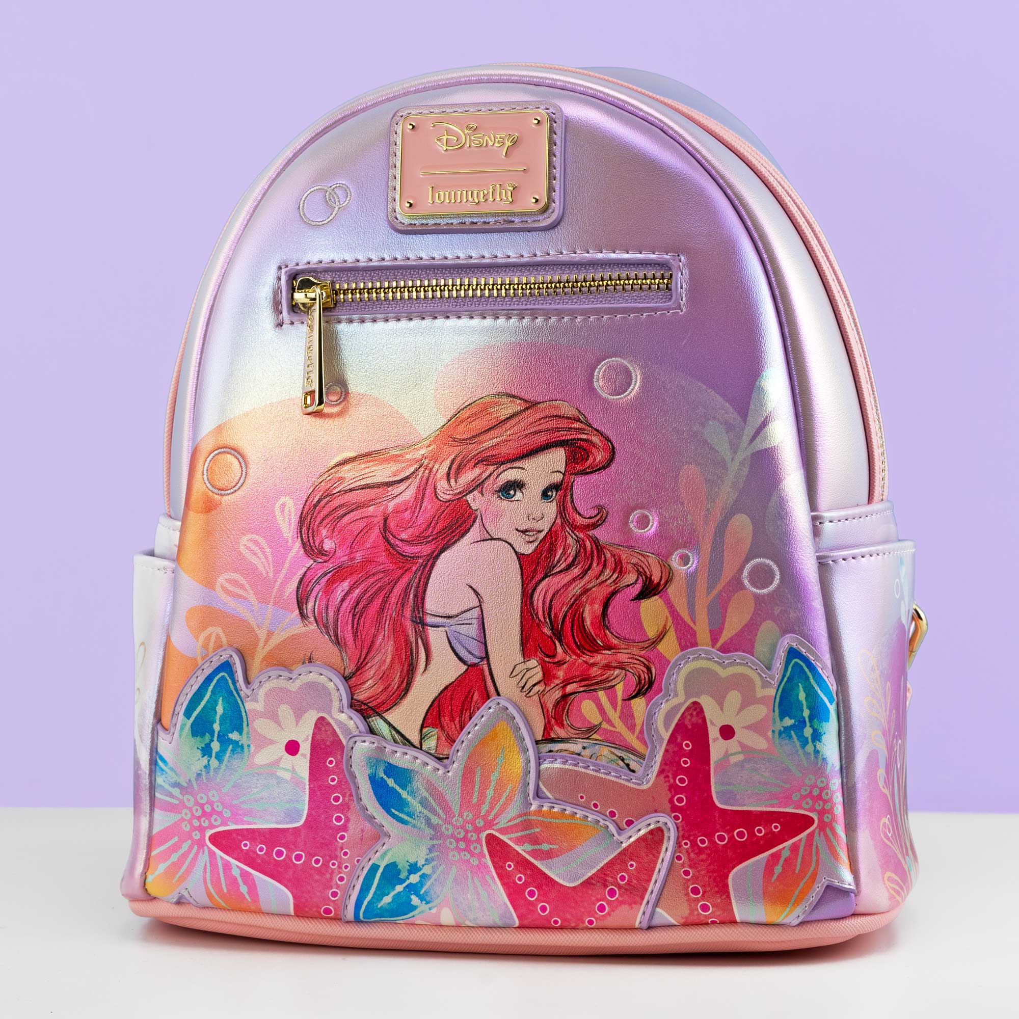 Loungefly x Disney The Little Mermaid Ariel Soft Floral Mini Backpack ...