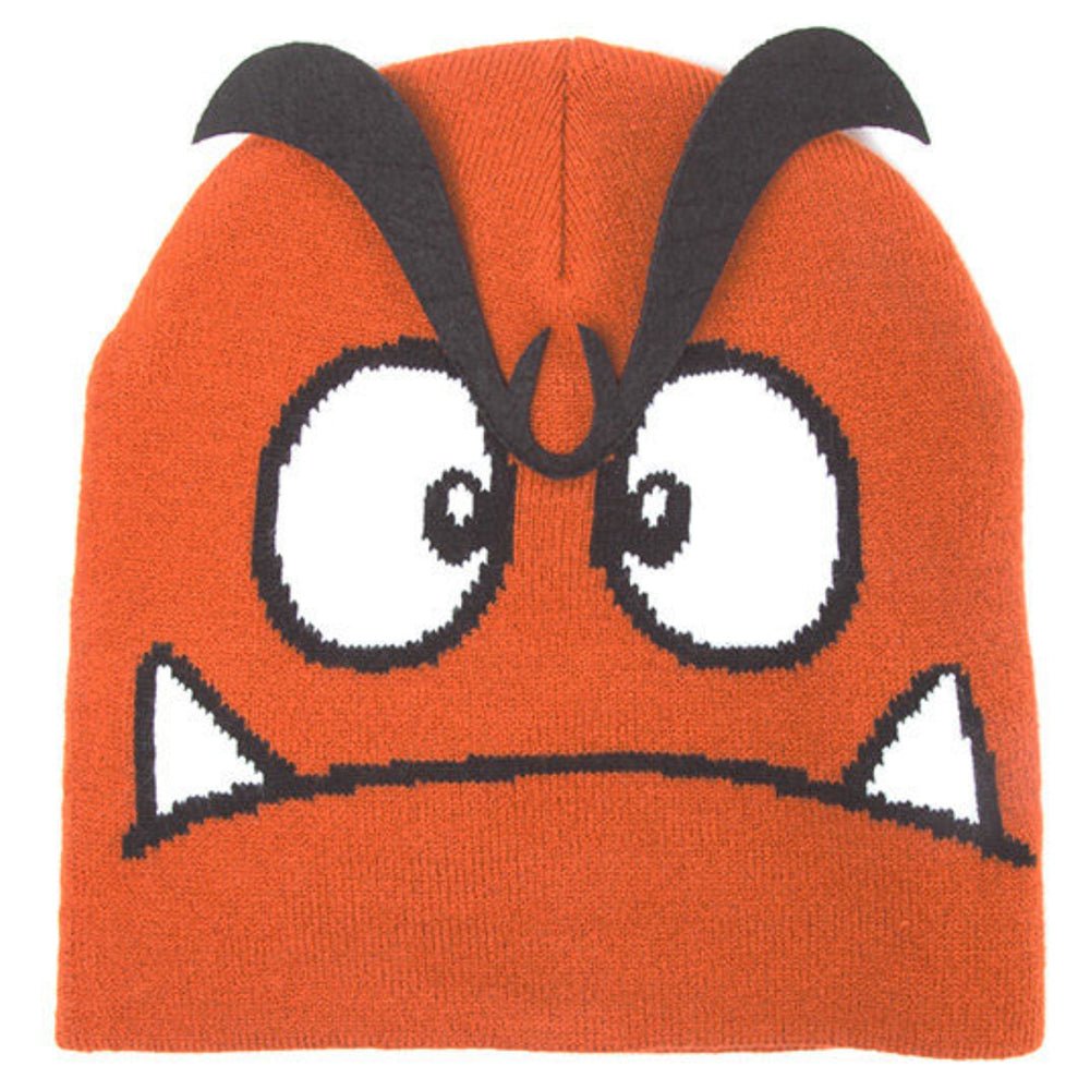Super Mario Goomba Beanie Hat with 3D Eyebrows – GeekCore
